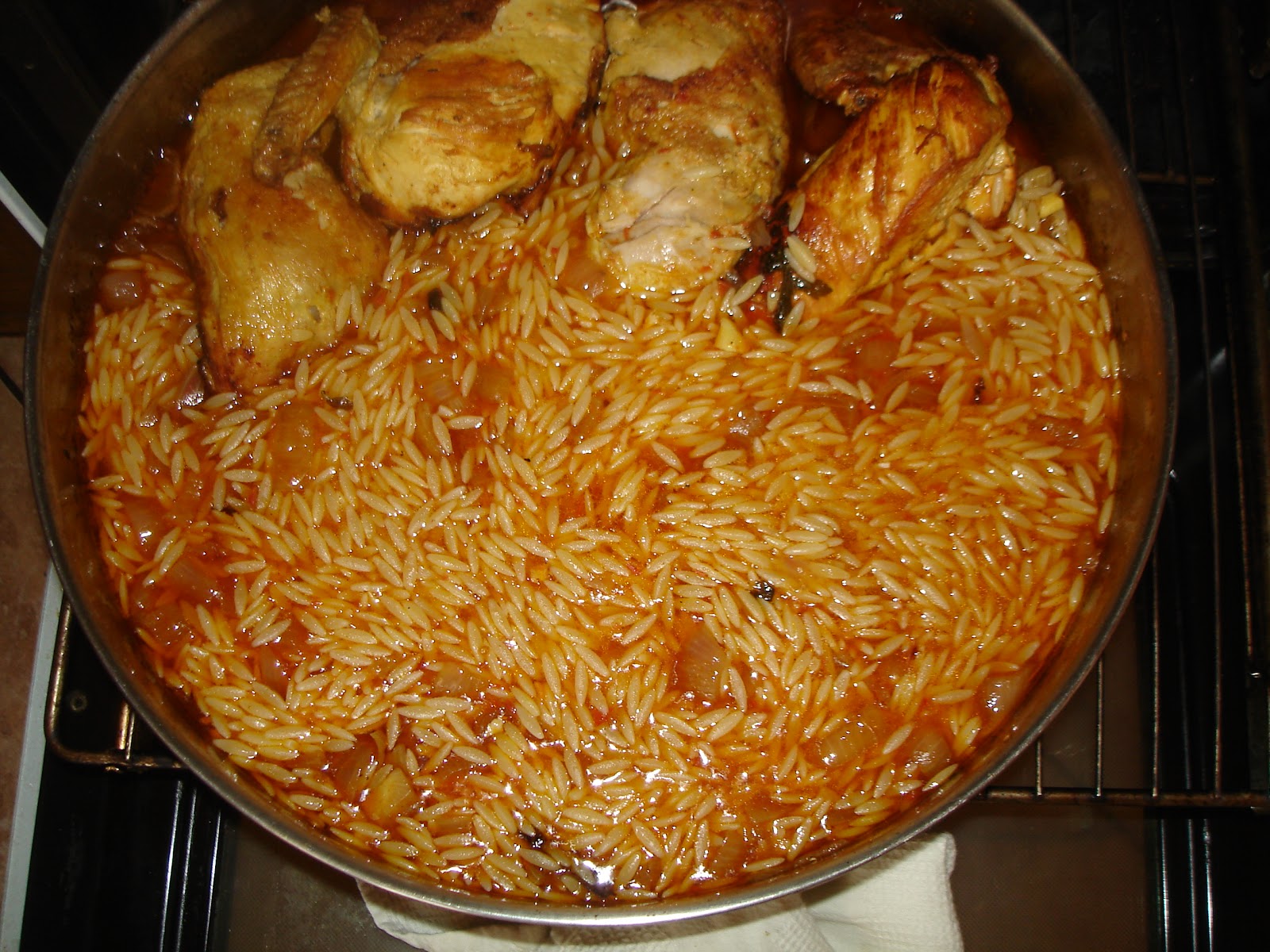 handmade and cooking: ΚΟΤΟΠΟΥΛΟ ΜΕ ΚΡΙΘΑΡΑΚΙ ΣΤΟ ΦΟΥΡΝΟ