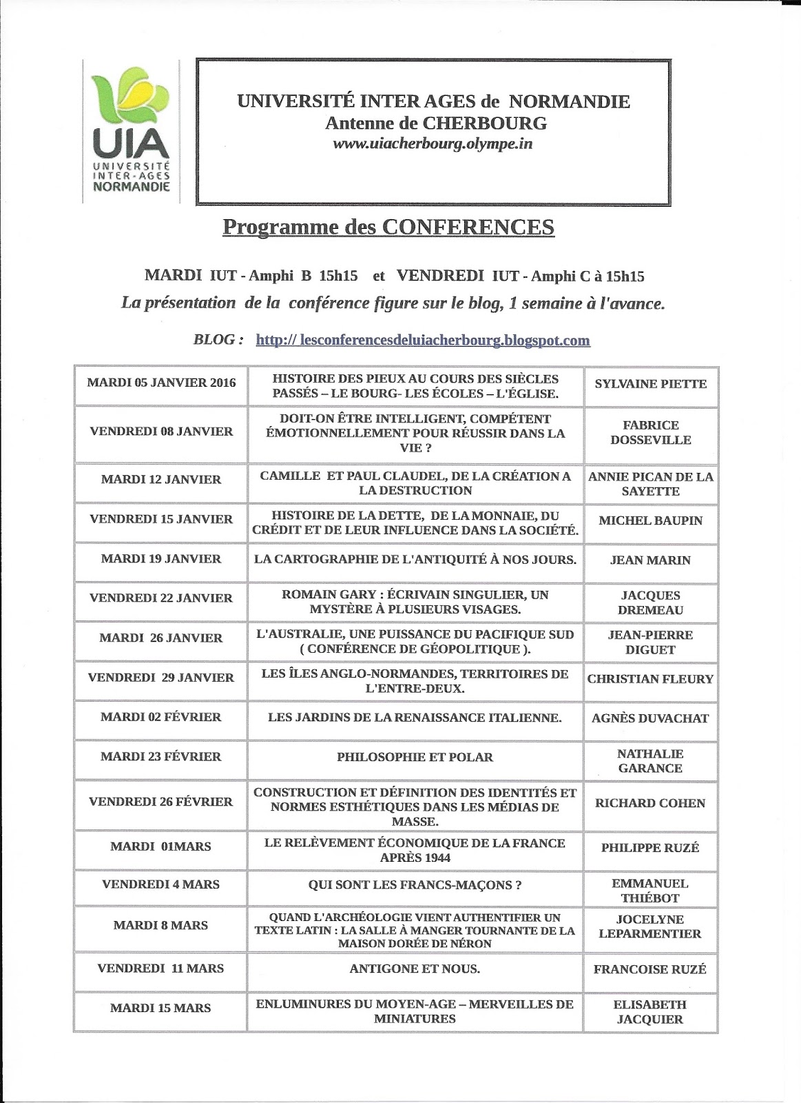 Les conférences de l'UIA - antenne de Cherbourg: PROGRAMME DES ...