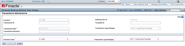 Vault Operation : Teller to Vault or Vault to Teller Transaction
