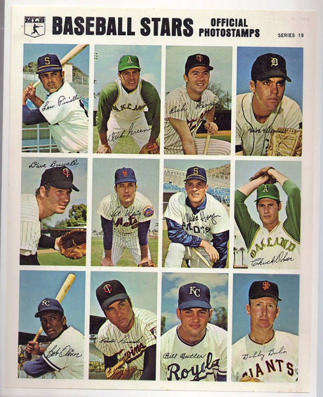 Uncataloged Baseball Cards: 1970 MLB Photostamps