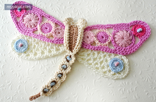 Ergahandmade: Crochet Dragonfly + Diagram + Free Pattern Step By Step