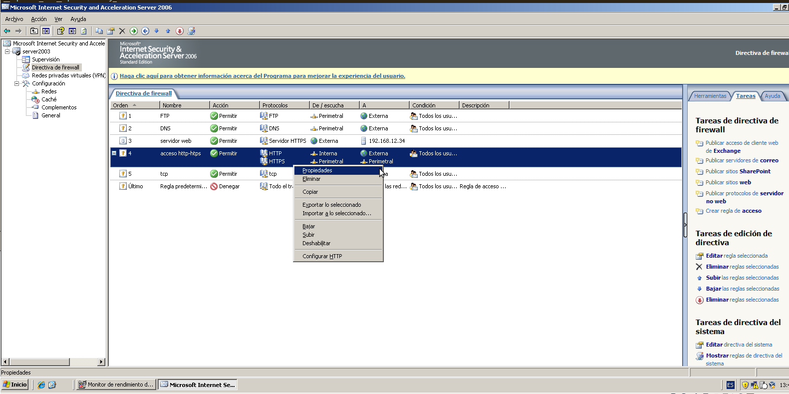 Aprende Y Conoce ¡ REDES !: Implementacion De un Proxy En Isa Server ...