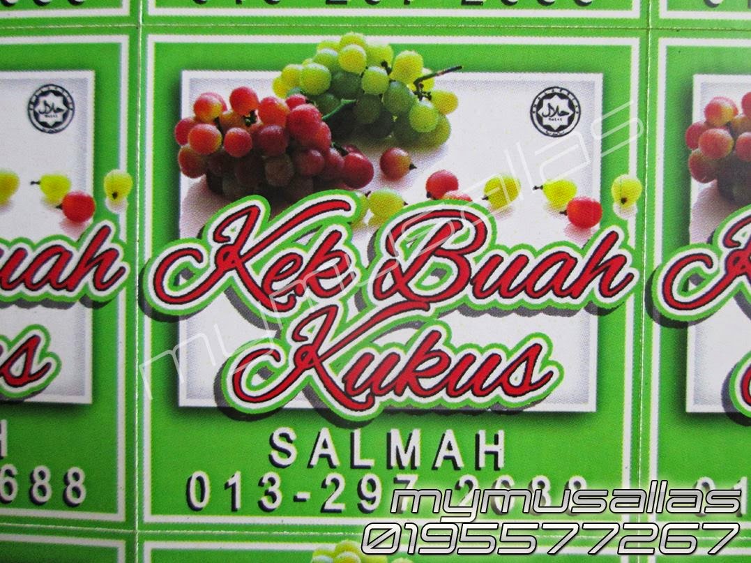MY MUSALLAS DESIGN & ONLINE PRINTING: Label Sticker Kek Buah Kukus