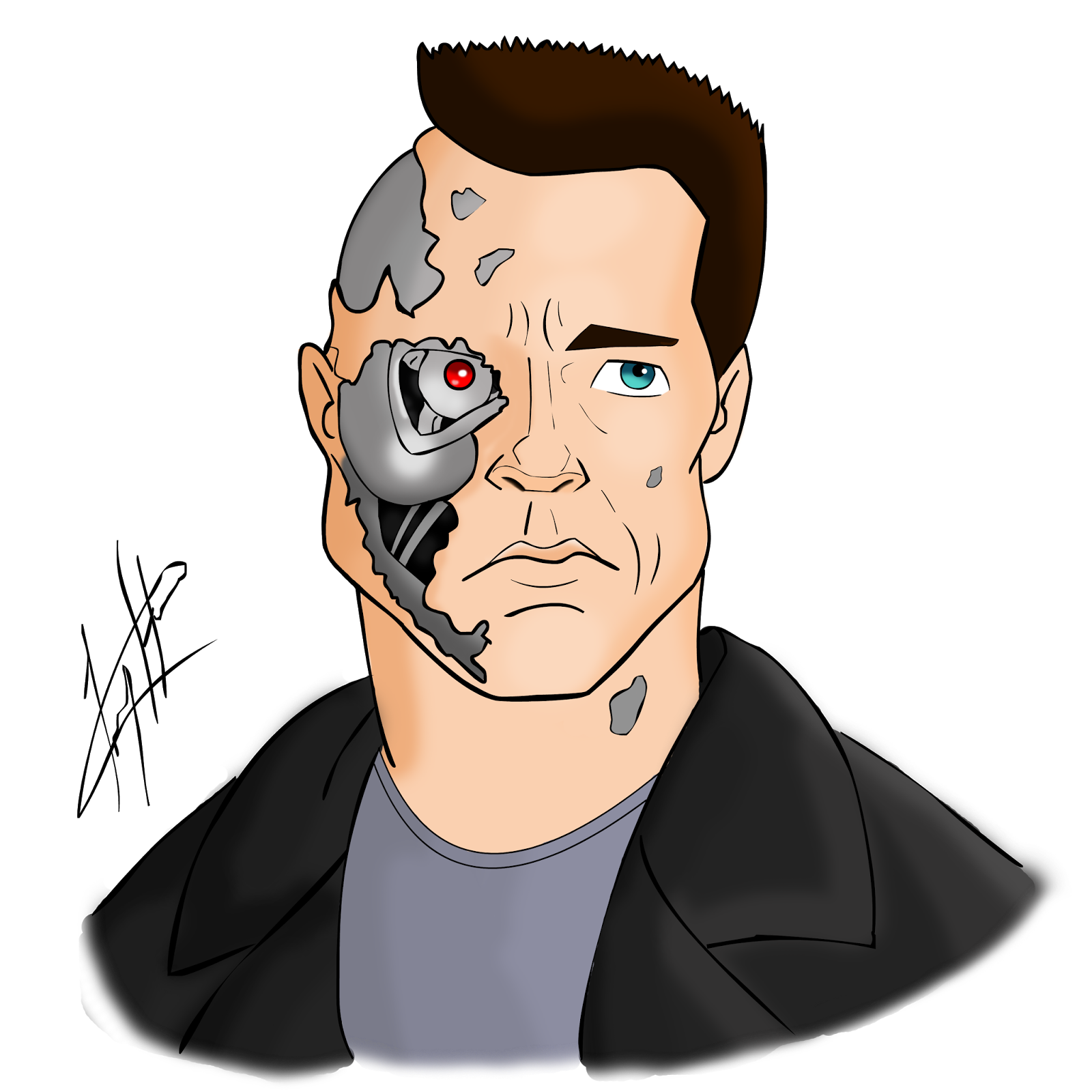 Caricatura Exterminador do Futuro | Luiz Henrique Franco