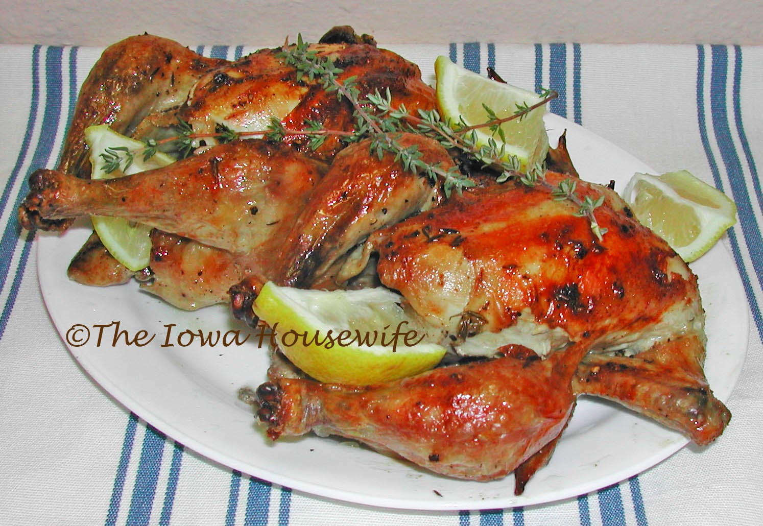 The Iowa Housewife: Cornish Hens with Lemon and Thyme