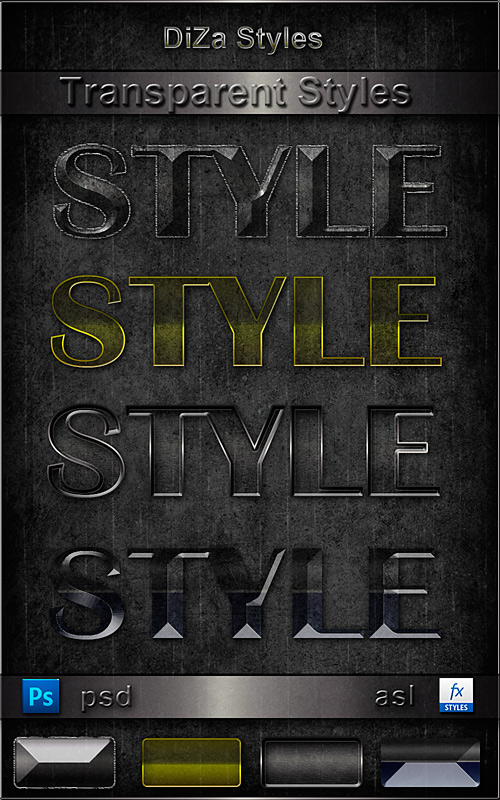 Quality Graphic Resources: Transparent Text Styles