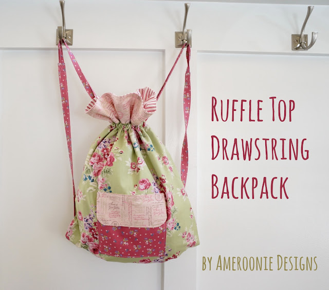 Ruffle Top Drawstring Backpack - Ameroonie Designs