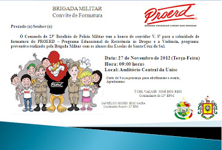 Notícias: CONVITE DE FORMATURA PROERD EM SANTA CRUZ DO SUL