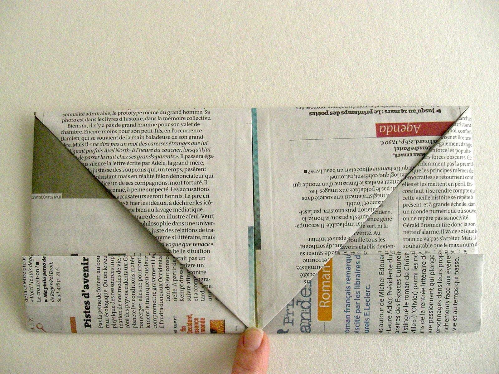 Gabulle in Wonderland: DIY origami : panier en papier journal