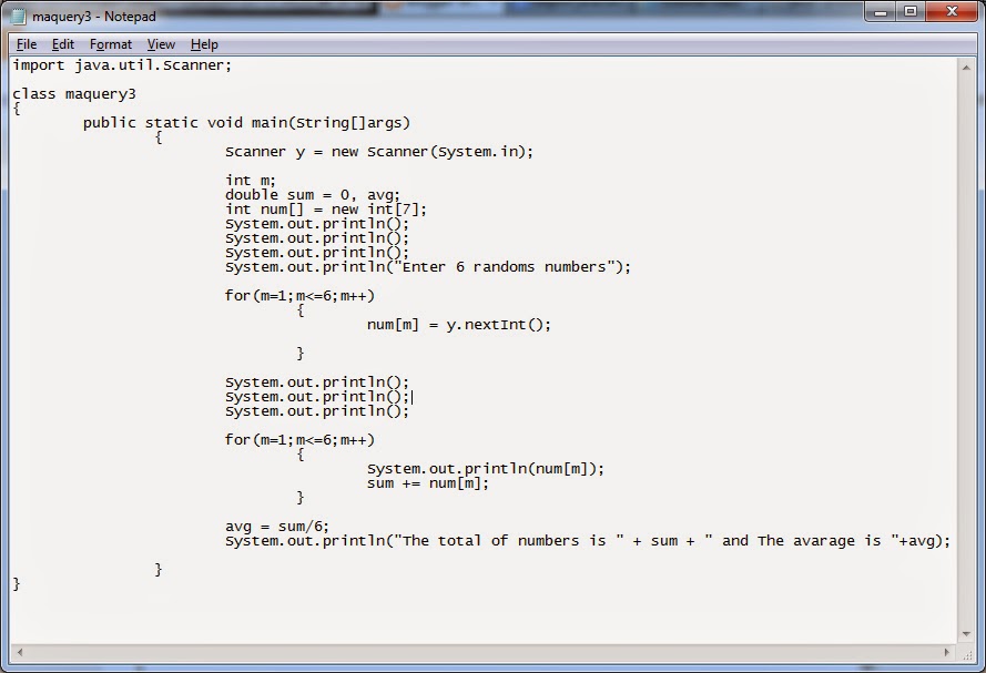 Welcome! Washox Blog: Input, array and for loop snippet program (Java ...