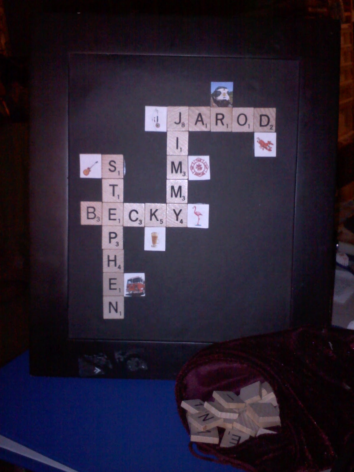 Broken Pencils Are Pointless: Thrifty Thursday - Scrabble Family Portrait