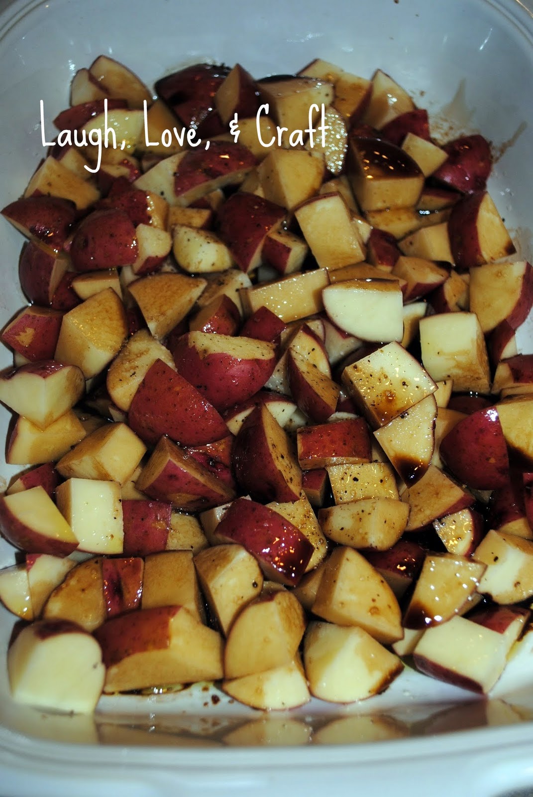Laugh, Love, and Craft: Manic Monday Recipe~ Balsamic Roasted Potatoes
