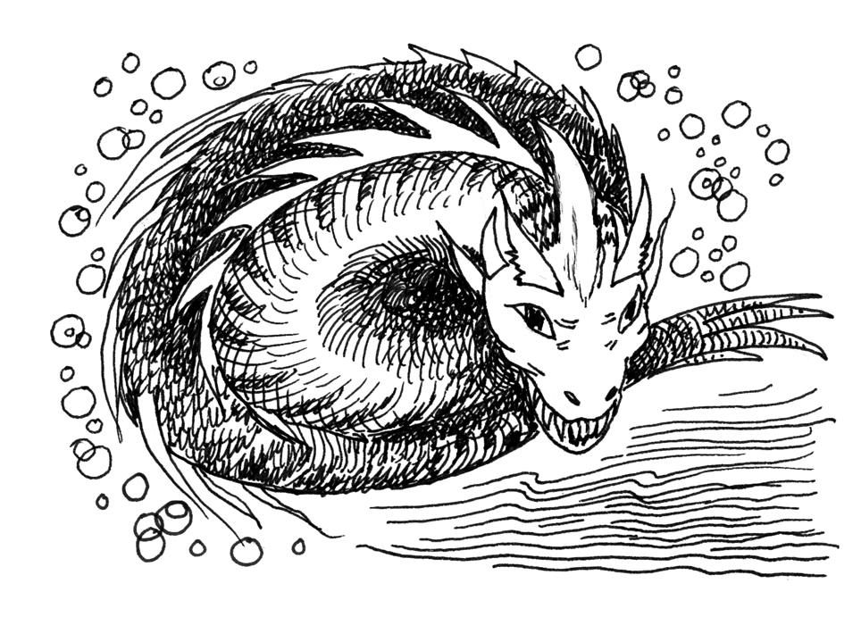 Serpent Dragon Drawing