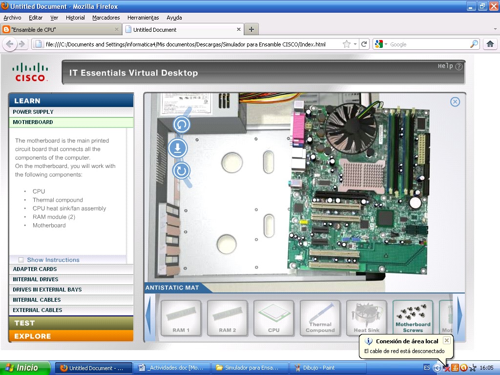 "Ensamble de CPU": SIMULADOR CISCO