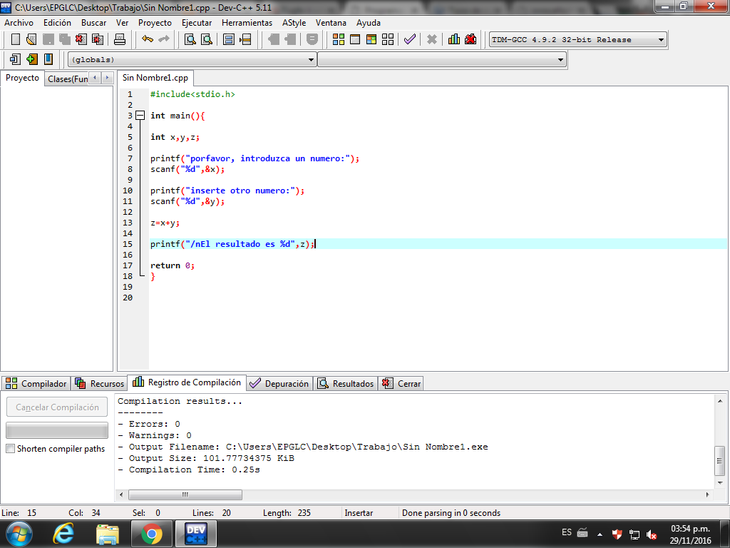 programar en lenguaje c, en dev-c++ : programa (B)