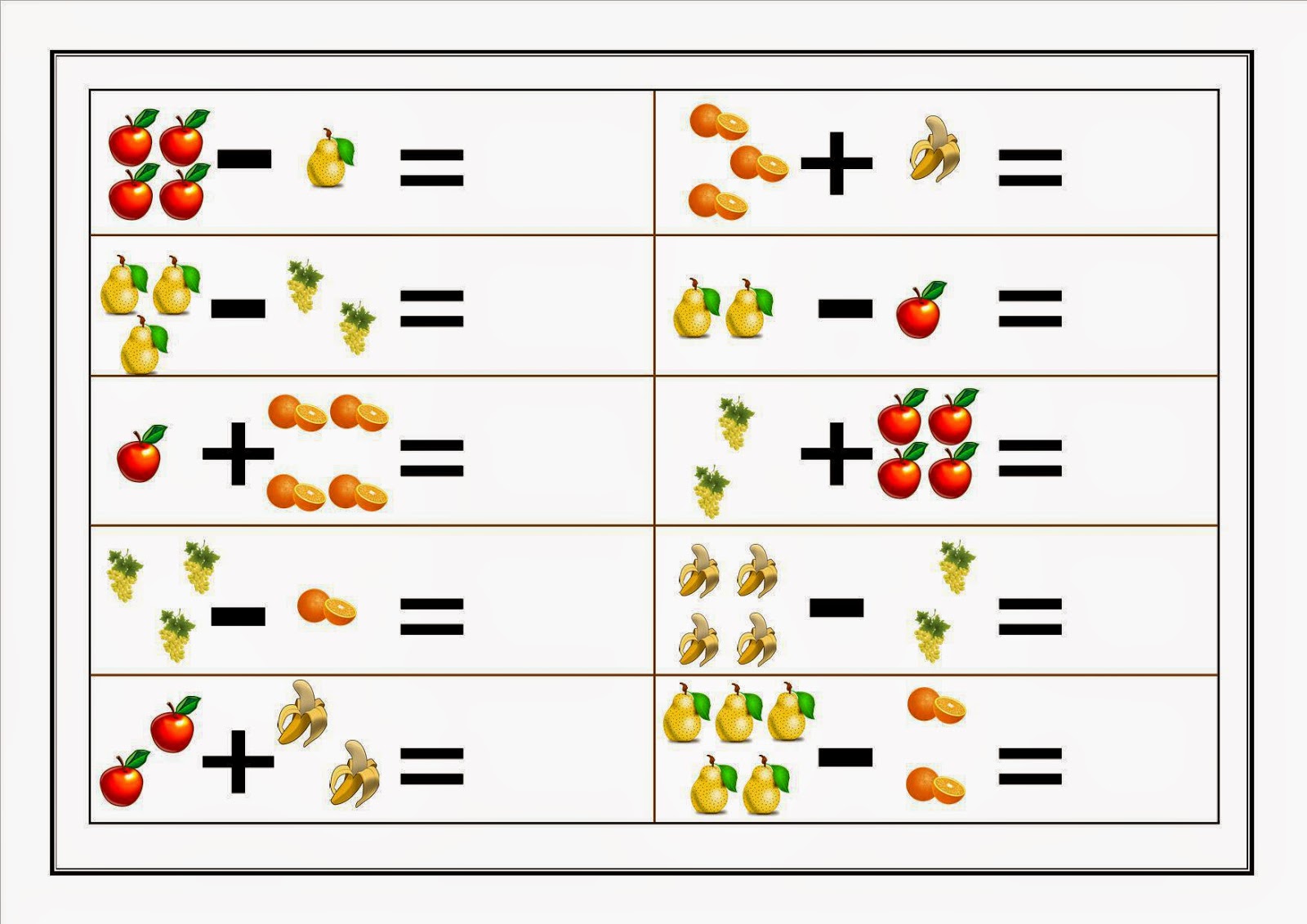 Blog de Recursos para Educación Infantil: Sumar y Restar