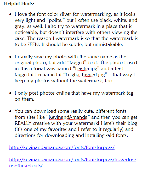 Peggy Does Cake.: Cake Tutorial: Watermark Your Cake Photos with ...