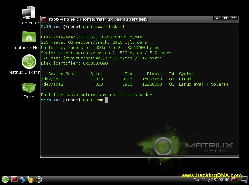 HackingDNA: Matriux Installation On hackingDNA
