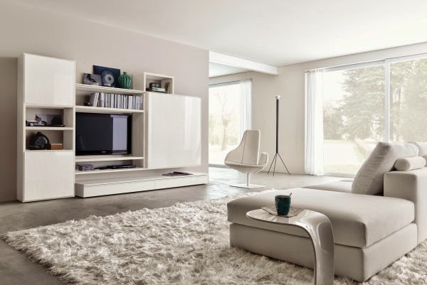 Diseños de salas en color blanco