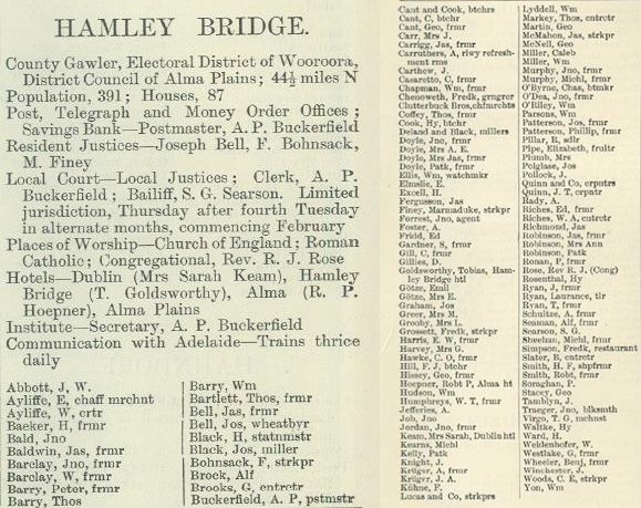 Hamley Bridge Past and Present: Directories of Hamley Bridge