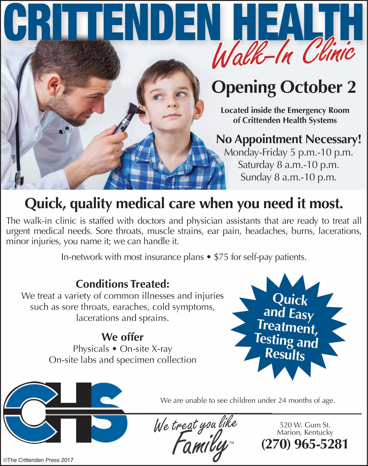 The Press Online: Hospital opens new Walk-In Clinic