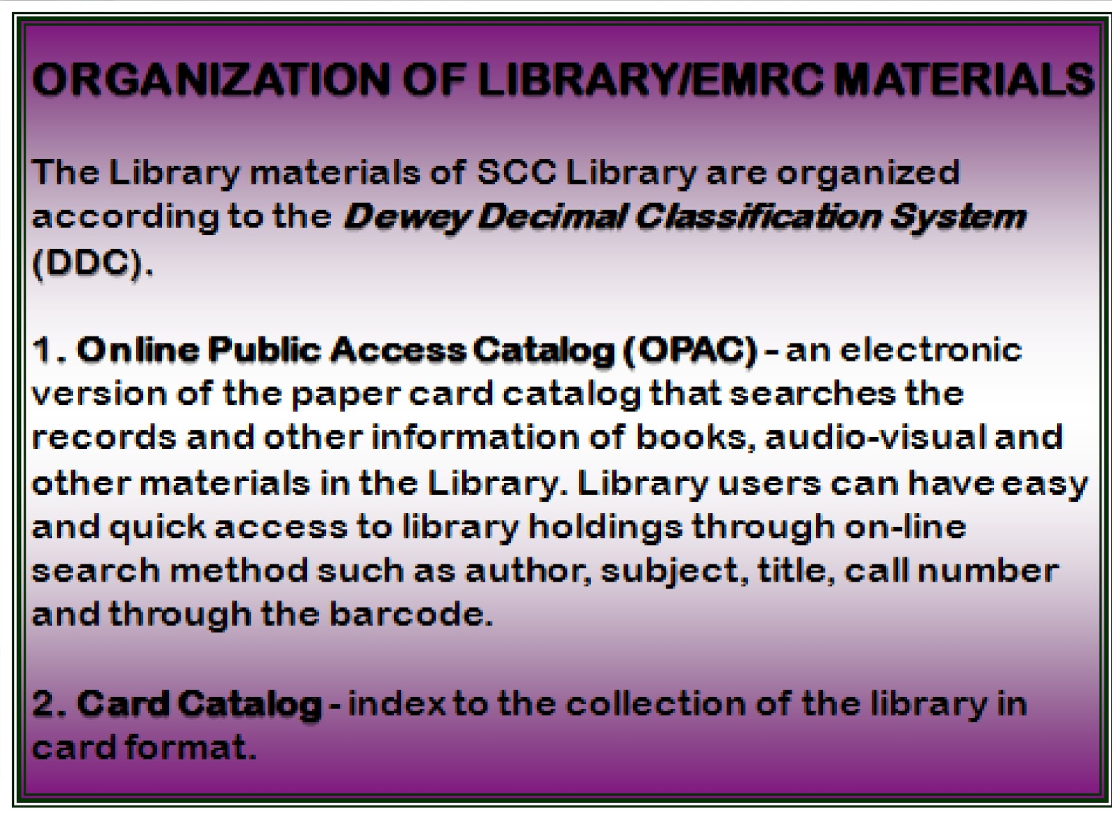 Southern Christian College: OPAC