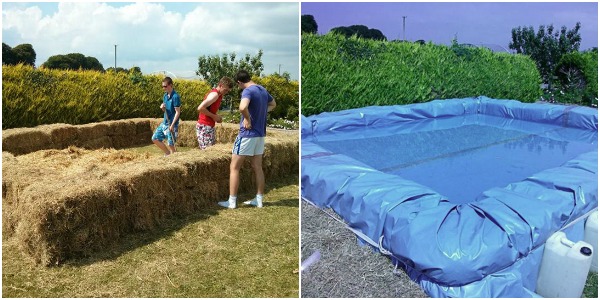 Hay Bale Swimming Pool - Handy DIY
