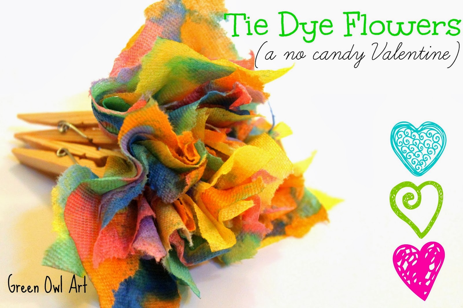 Green Owl Art: Tie Dye Flowers