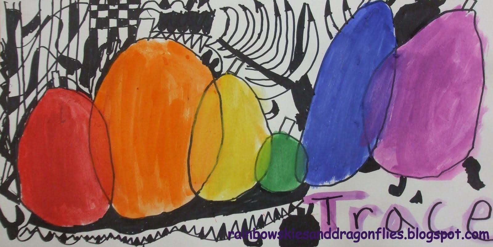 Rainbow Skies & Dragonflies: Color Wheel Pumpkins & Zentangle - 4th Grade