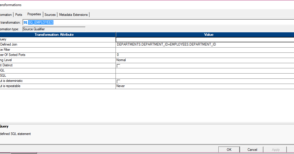 Informatica Workshop: Source Qualifier Transformation - Joins