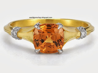 Engagement Ring : Orange Sapphire Engagement Ring 57