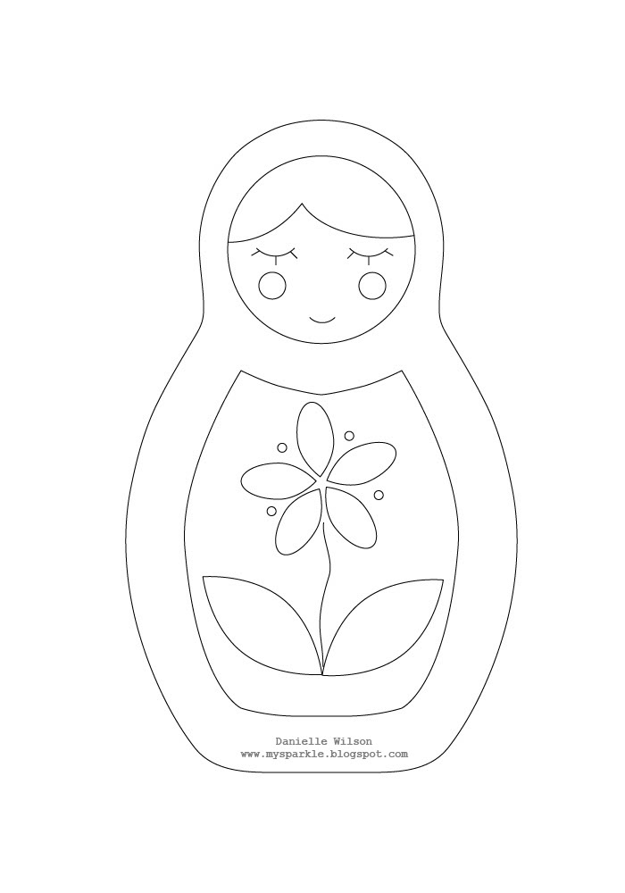 Matryoshka Laura: Matryoshka Doll Coloring Page #1