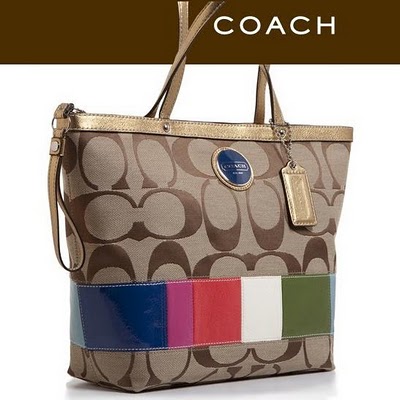 MyLilCoachStore: Coach Signature Multicolor Stripe Tote 15588