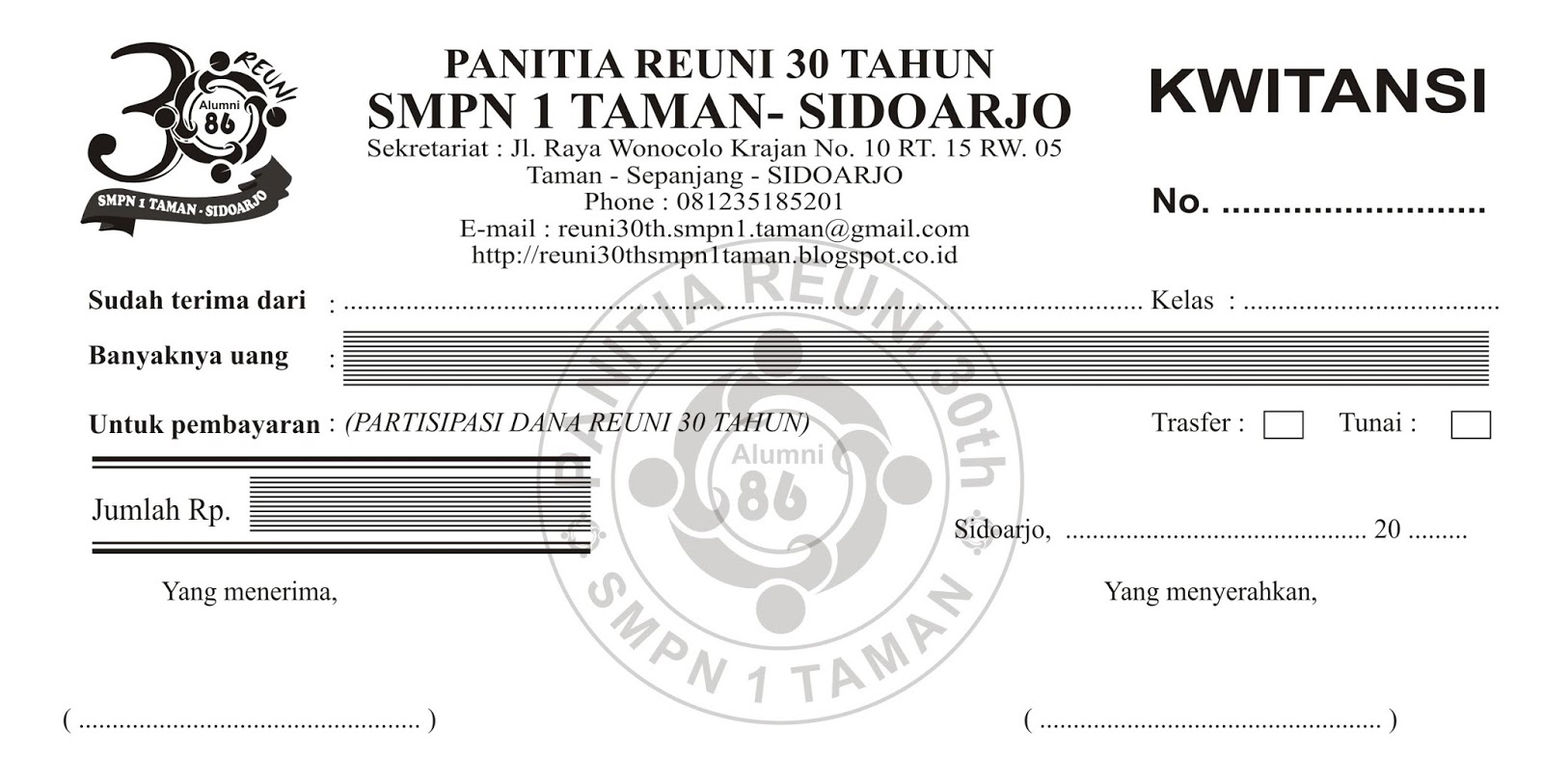 Panitia Reuni 30th SMPN1 Taman: Januari 2016