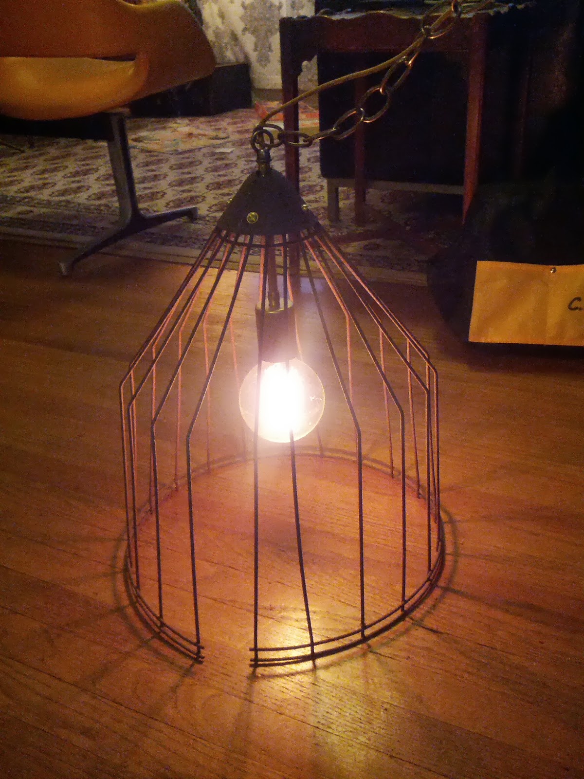 Electric Firehouse Studio: Cage Lamp with brass fixture