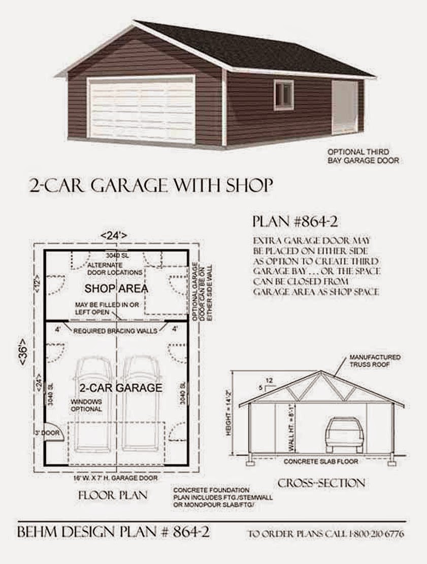 Garage Plans Blog - Behm Design - Garage Plan Examples: Garage Plan 864 ...