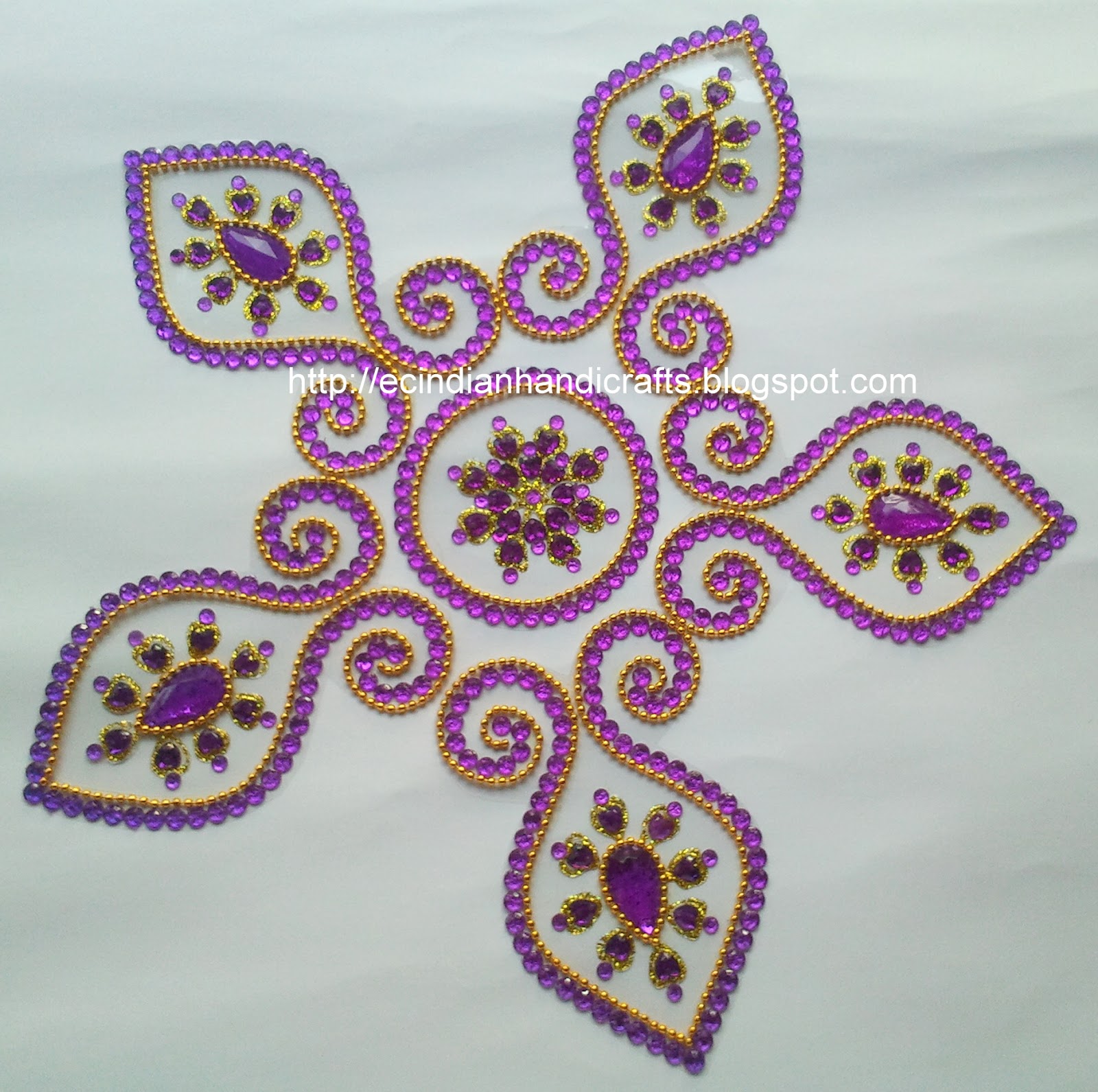 Easy Crafts - Explore your creativity: Kundan rangoli - Twirl design