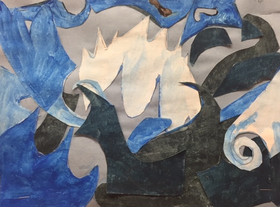 Mrs. Nhu's Oakdale Art Class: Monochromatic Abstract Expressionist Collages