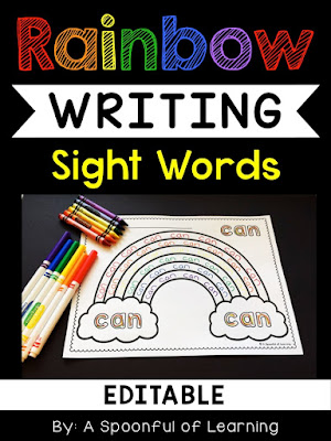 Rainbow Writing and FREEBIE -Learn the Colors & Letters
