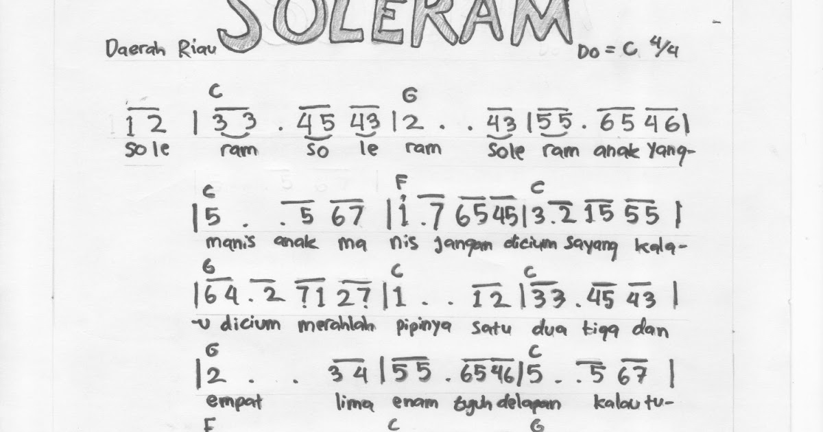 DownloadNotAngka: Not Angka Lagu Soleram