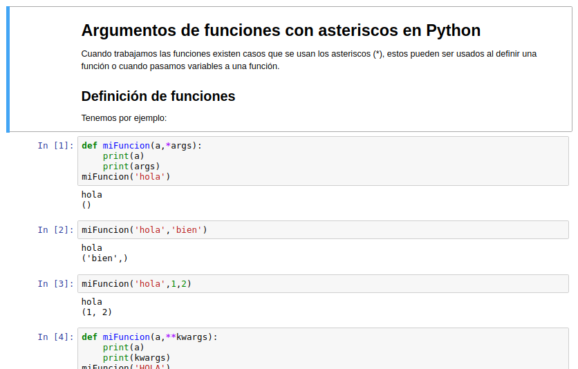 Argumentos con asteriscos en Python - Note-Code