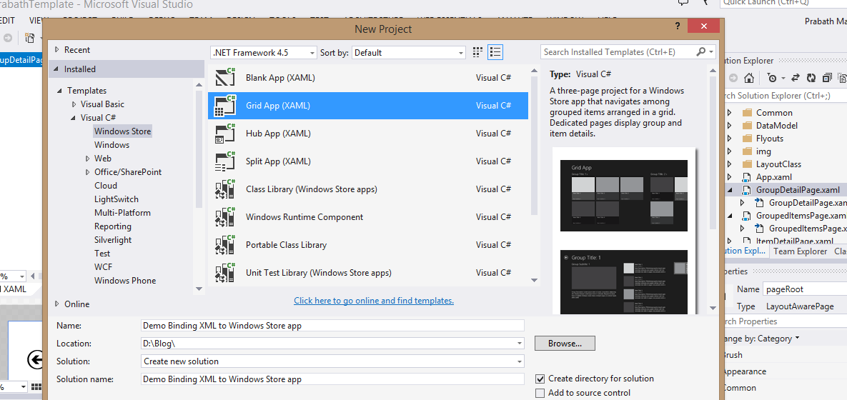 Binding XML to Default Windows Store template ~ Prabath's Tech Blog