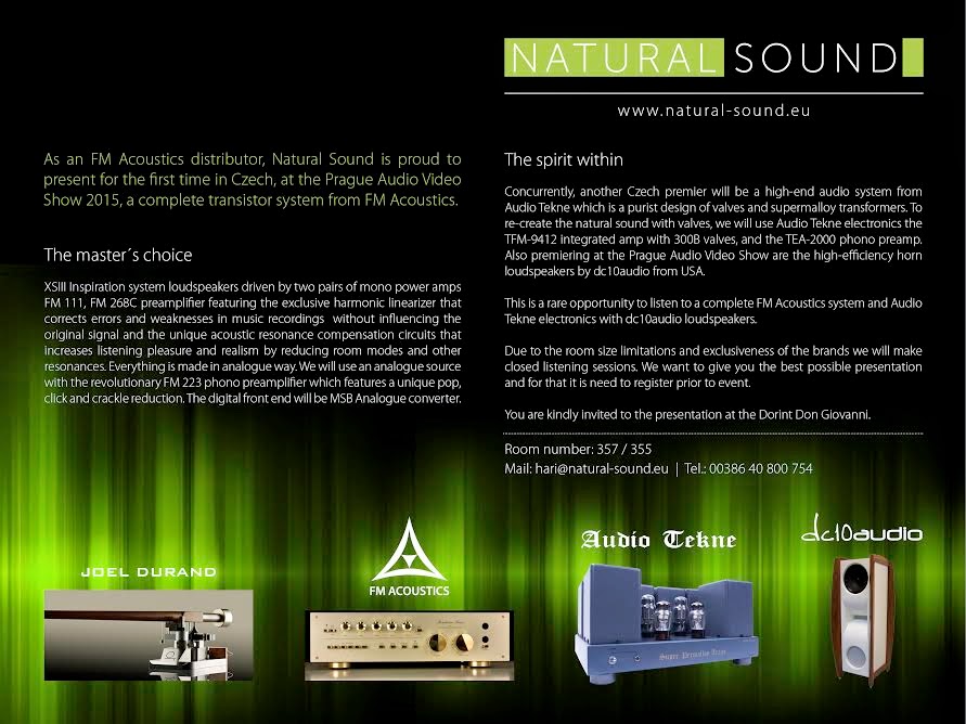Natural Sound at Prague Audio Video Show 2015 – Ultimate High-Fidelity