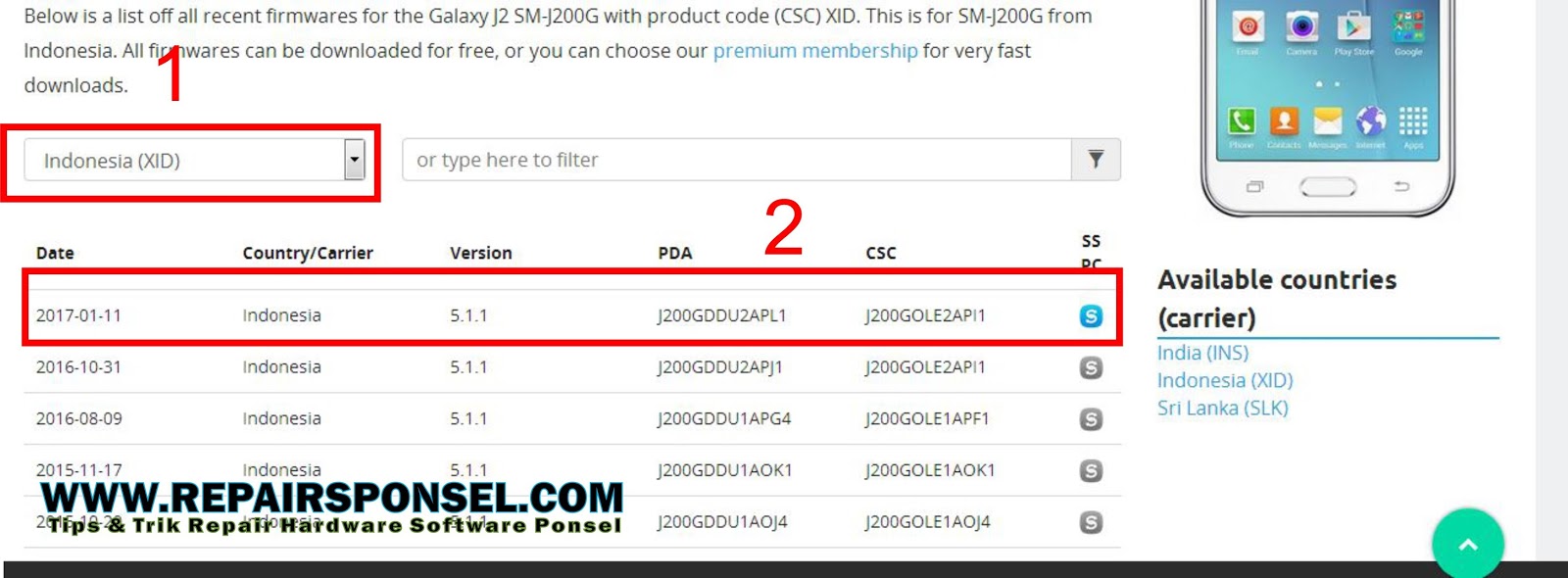 Cara Download Firmware Samsung dari SAMMOBILE - Repairs Ponsel