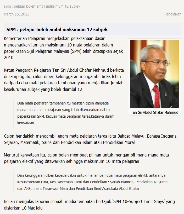 Rahsia Mudah Jom Masuk Kolej: Subjek SPM atau Mata Pelajaran dalam ...