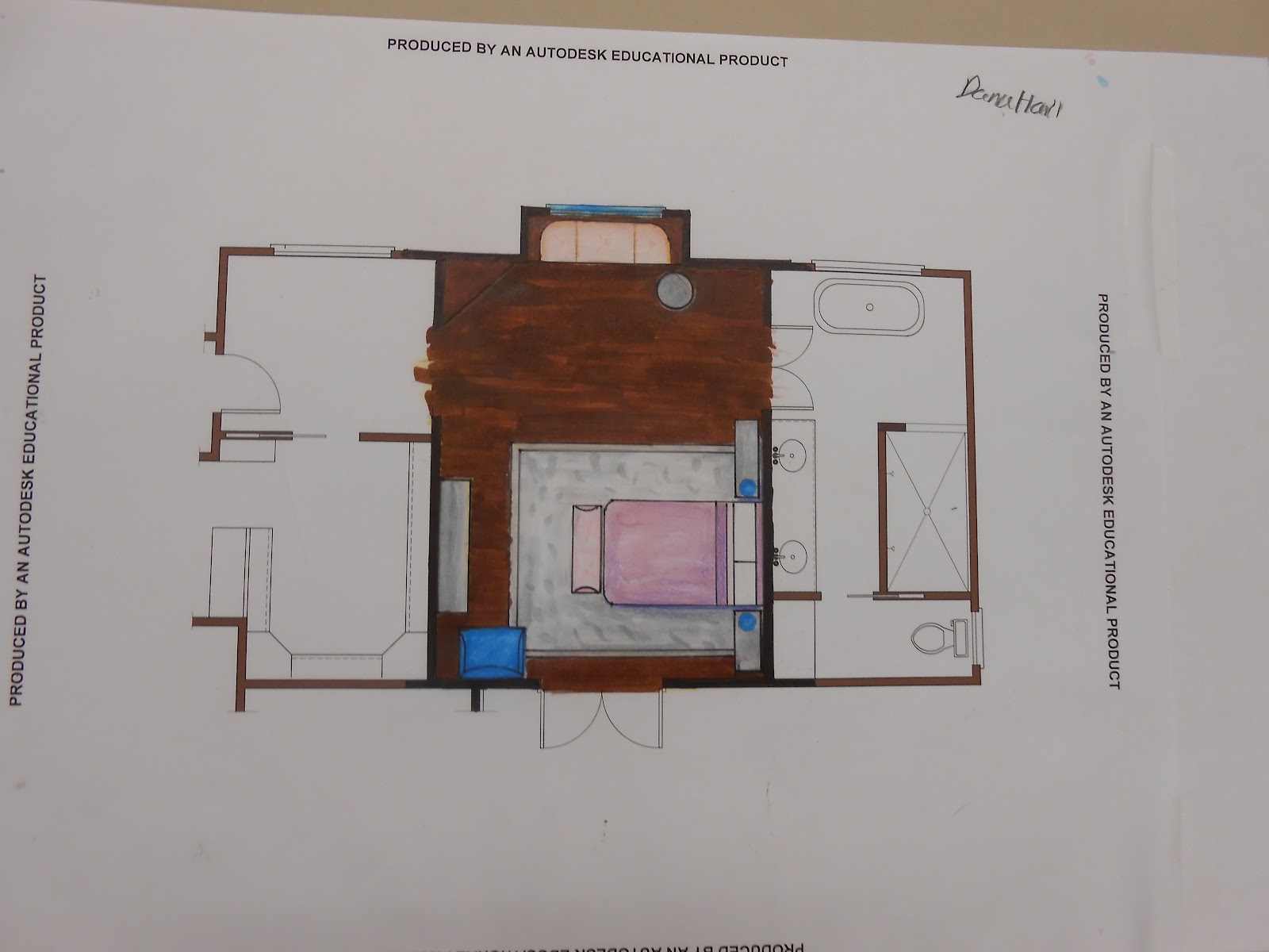 My Design: Bedroom Hand Rendering