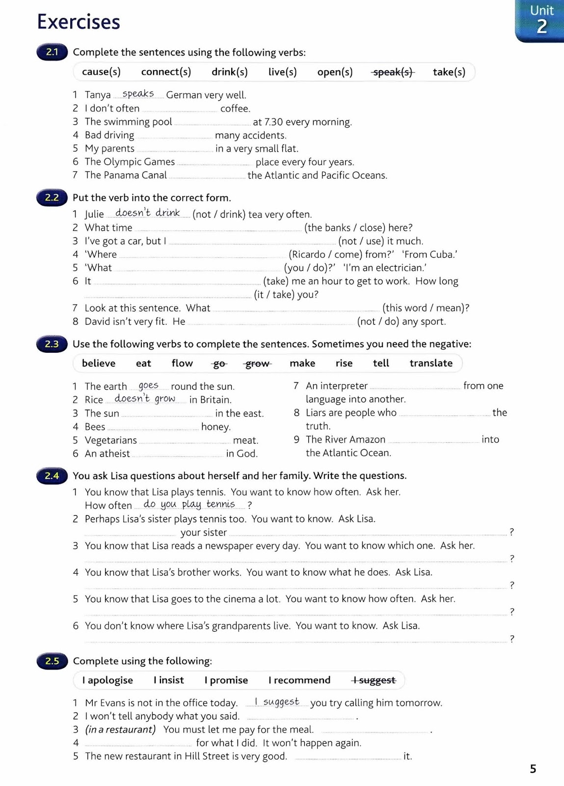 Unit 2: Present simple (I do) - English Grammar in Use
