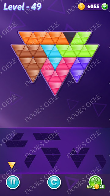 Block! Triangle Puzzle Advanced Level 49 Solution ~ Doors Geek