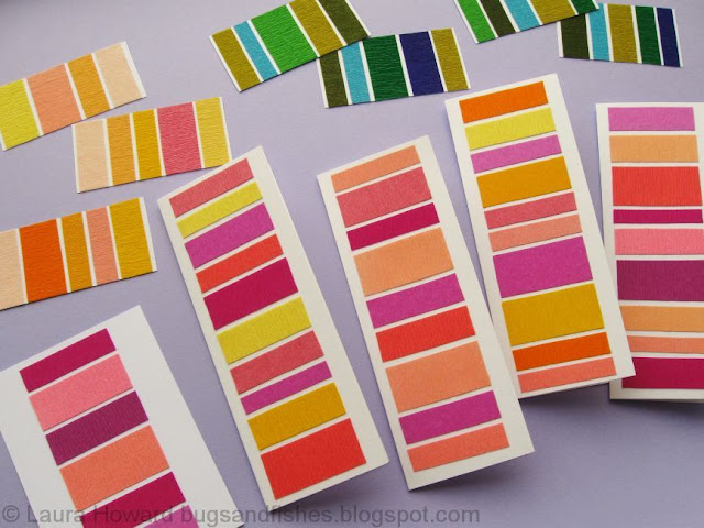 Bugs and Fishes by Lupin: How To: Simple Stripy Scrap Cards