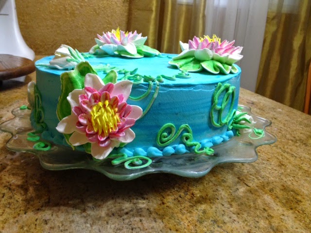 Frosted Art: Water Lillie's Cake- Cake Decorating- Video